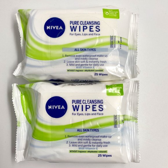 Nivea | Skincare | 2 Pk Nivea Pure Cleansing Face Wipe All Skin Types ...